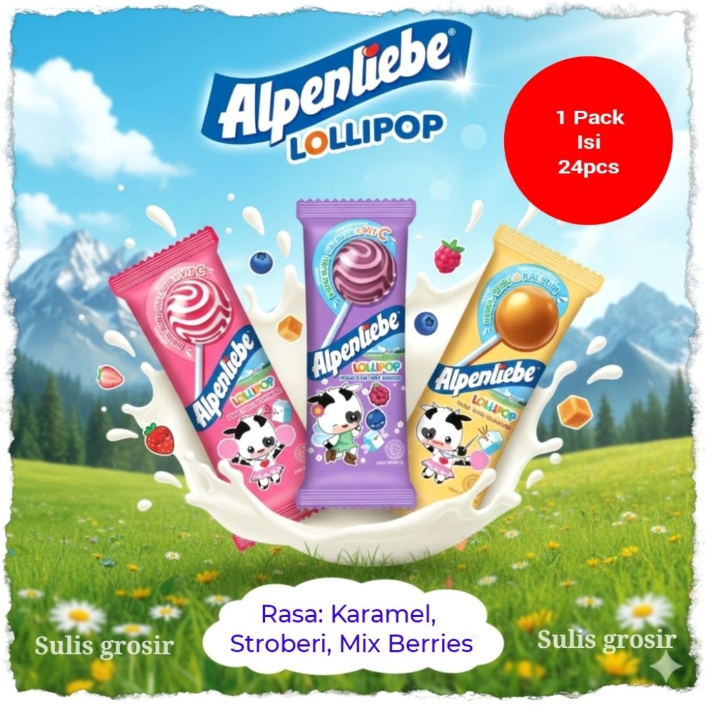 Jual Permen Alpenliebe Lolipop Renceng Karamel Stroberi dan Mix Berries ...