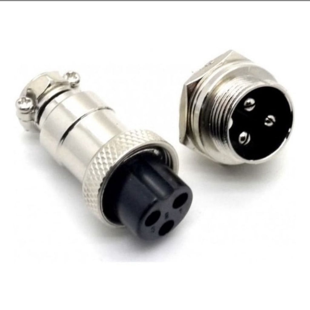 Jual KONEKTOR CB 3 PIN SOKET GX 16 3 PIN | Shopee Indonesia