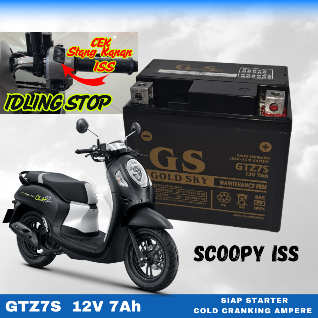 Jual AKI KERING MOTOR SCOOPY ISS STYLO GENIO ISS GTZ7S GTZ6V YTZ6V GS Y ...