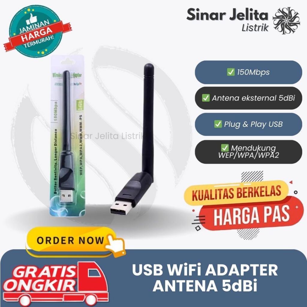 Jual USB WiFi 150Mbps Antena Wireless MT7601 STB/Set Top Box Dongle ...
