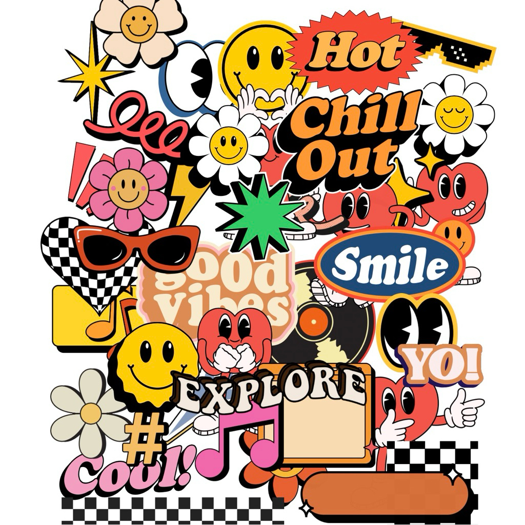 Jual Sticker Pack Retro Stiker isi 42 pcs - My Craft Arts | Shopee ...