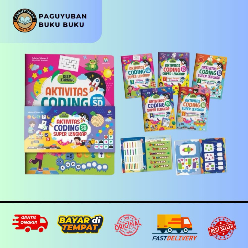 Jual Paket Aktivitas Coding Super Lengkap Buku Superlengkap untuk Anak SD TK (isi 5 buku ...