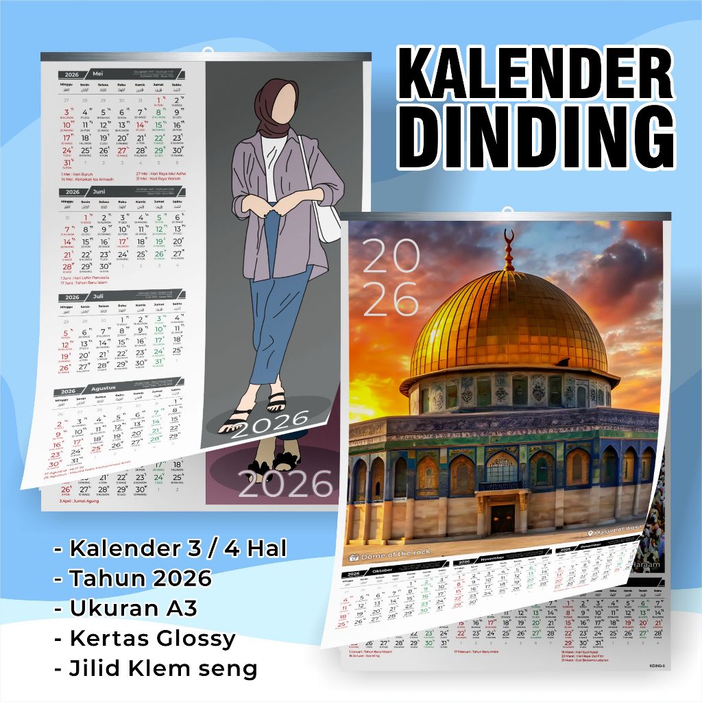 Jual Kalender poster ISLAMI - Kalender dinding aesthetic 2026 | Shopee ...