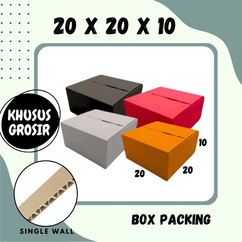 Jual Kardus 20x20x10 Packing Olshop A1 Dus Kotak Kemasan Box Topi Snack ...