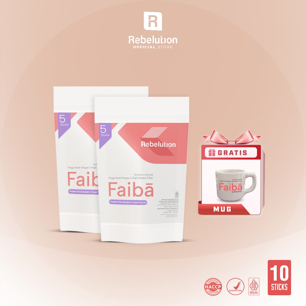 Jual Bundle - Rebelution Faiba Fiber Drink Anti Aging, Diet & Detoks (5 ...