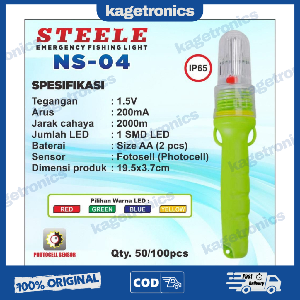 Jual Lampu Torpedo Emergency Fishing Light AA Steele LED NELAYAN STEELE ...