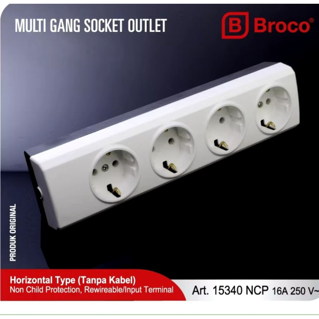 Jual Stop Kontak BROCO 4 Lubang / Terminal Colokan 4 Lubang Broco ...