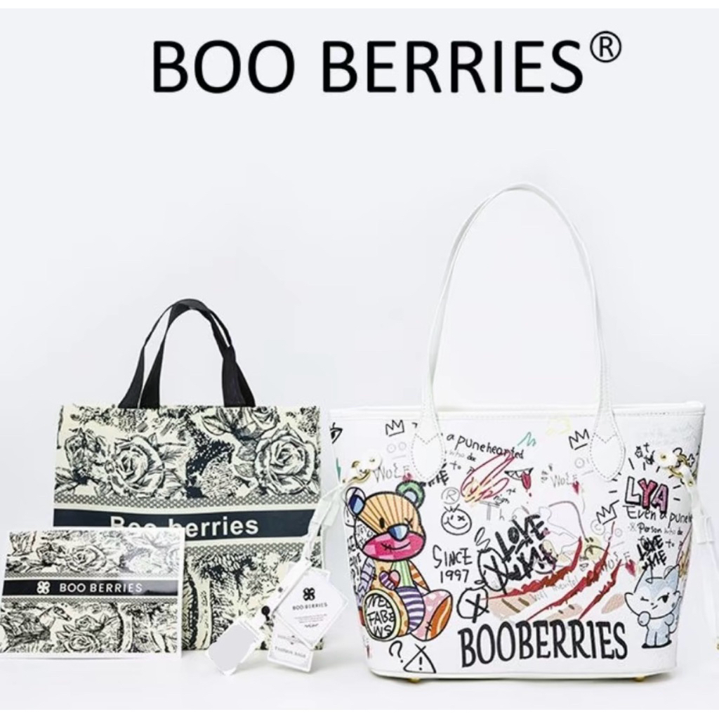 Jual Tas Wanita/Tote_Putih/Tote_BooBeeries | Shopee Indonesia