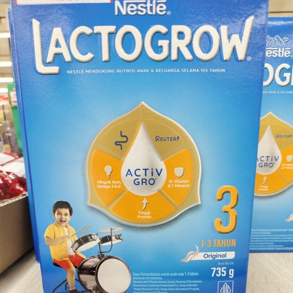 Jual Lactogrow active gro 3 (1-3 tahun) vanila / original 735gram ...