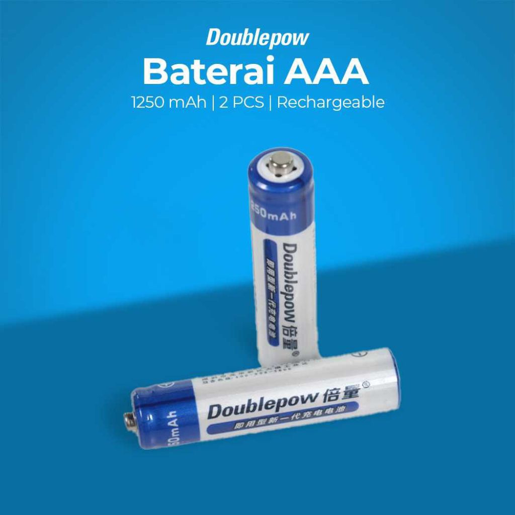 Jual Doublepow Baterai Rechargeable AAA Ni-MH 1250mAh 2 PCS | Shopee ...