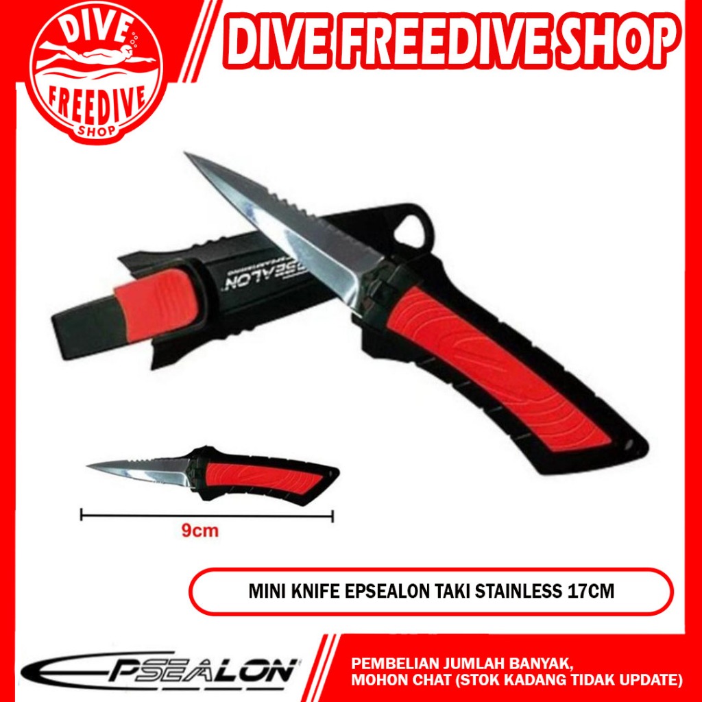 Jual Mini Knife Taki Stainless Stell Epsealon 17cm Black Red Pisau ...