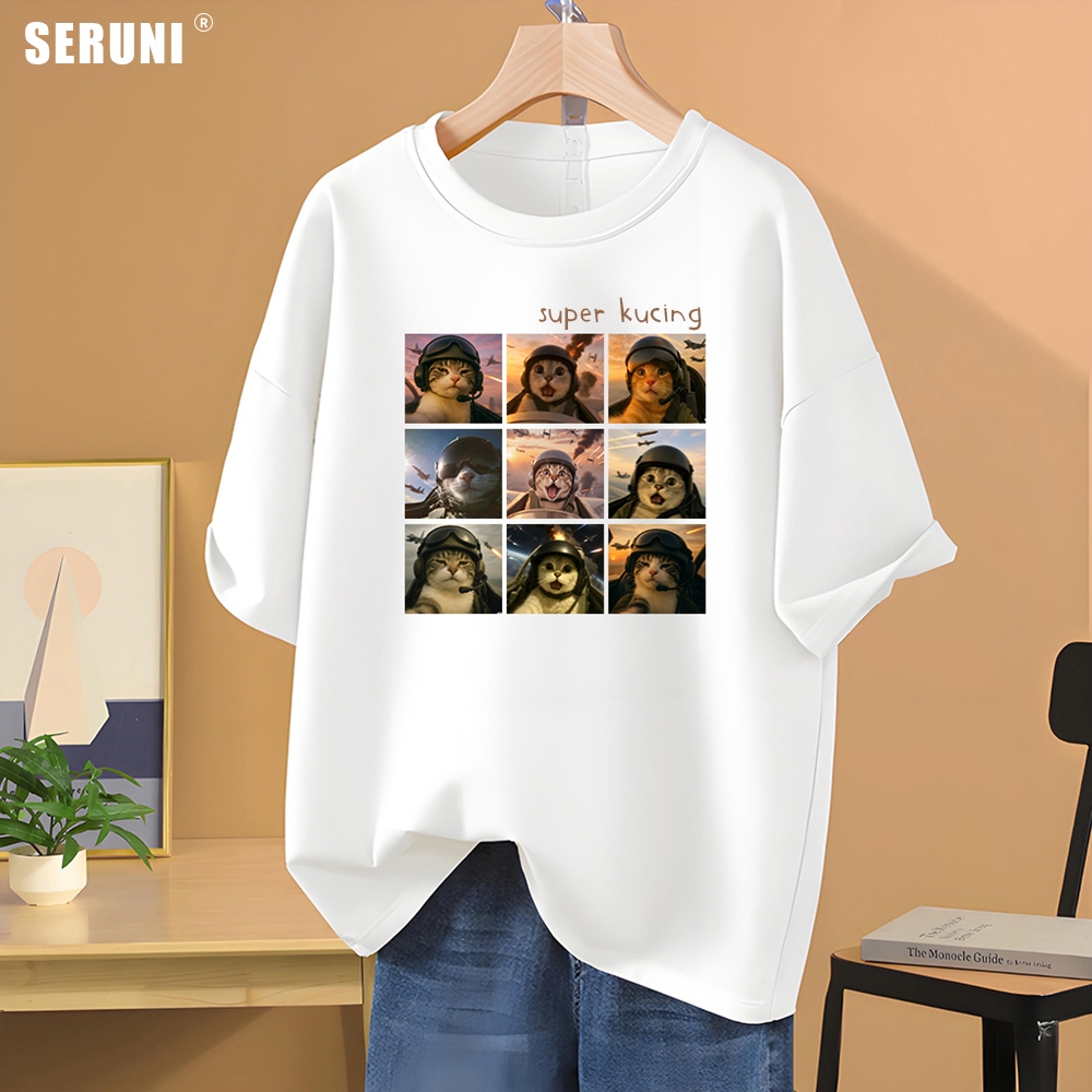 Jual Seruni Kaos T-Shirt Kucing Lucu /cat/ baju kaos wanita T-shirt ...