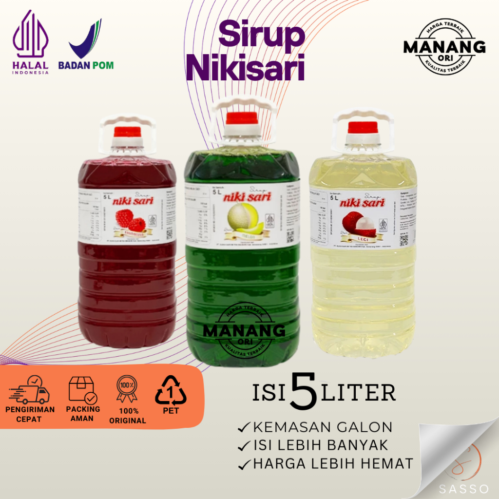 Jual Sirup Nikisari Galon 7 kg - Syrup Niki Sari Rasa Buah Segar, Isi ...