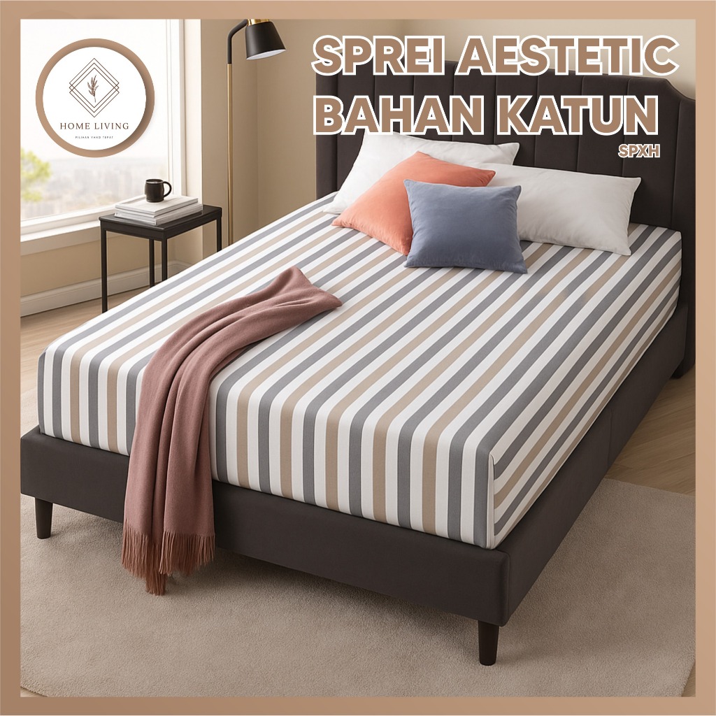 Jual Sprei Aesthetic Bahan Katun Halus Seprei Motif Ukuran160x200CM ...