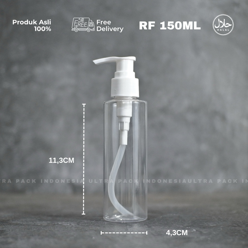 Jual KEMASAN BOTOL POMPA ISI ULANG - BOTOL PET RF 150ML CLEAR + LOTION ...