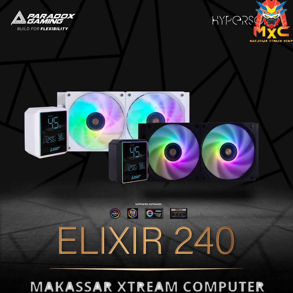 Jual COOLER LIQUID PARADOX GAMING Hypersonic ELIXIR 240 Liquid CPU ...