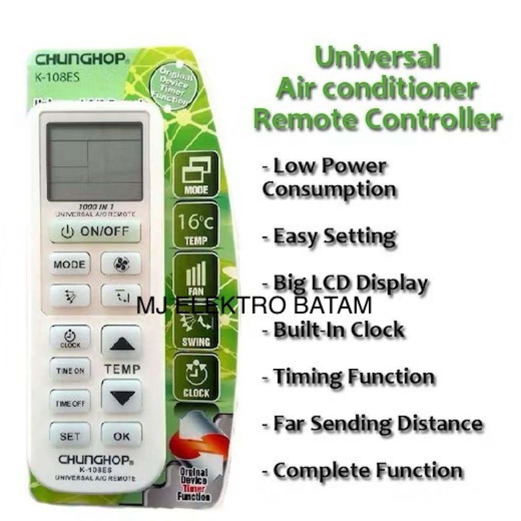 Jual KOTA BATAM - REMOTE REMOT AC MULTI UNIVERSAL Compatible Semua Merk ...