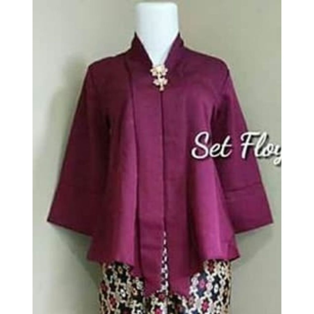 Jual Kebaya Baloteli Kutubaru Floy Burgundy / Atasan Kebaya Muslim ...