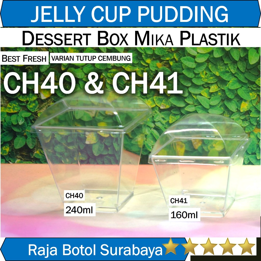 Jual Jelly Cup Kotak CH41 CH40 Tutup Cembung Paket 10pcs 25pcs 1 set ...