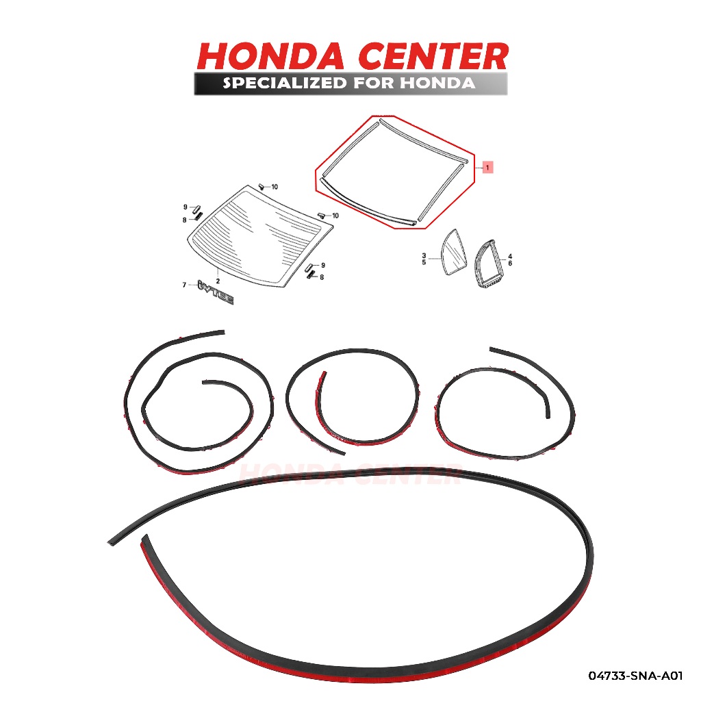 Jual RMX Karet Dam Set Kaca Belakang Mobil Honda Civic FD 2006 2007 ...