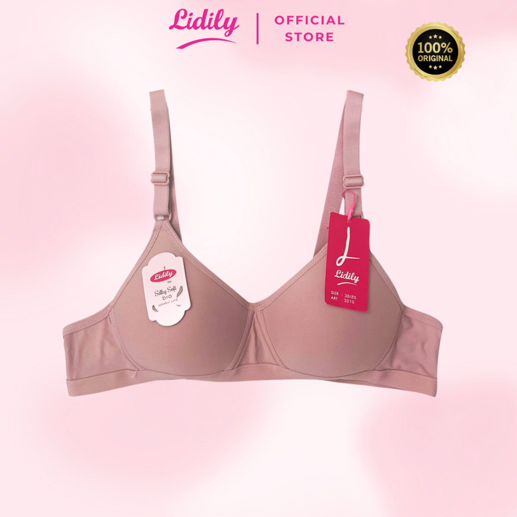 Jual Lidily - BH Wanita Tanpa Kawat Silky Soft Bra Nyaman Cup B Busa ...