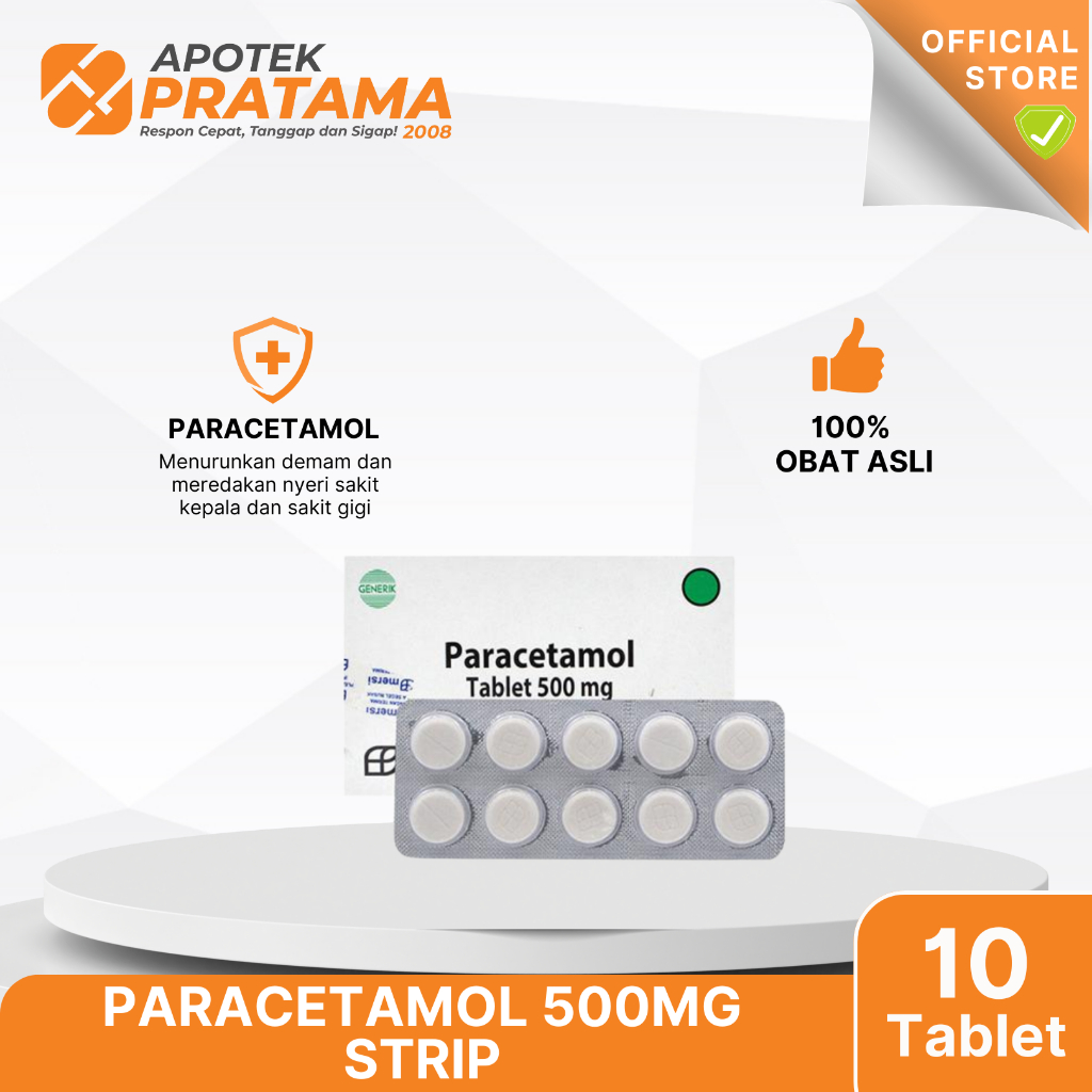 Jual PARACETAMOL 500MG STRIP TABLET 10'S | Shopee Indonesia