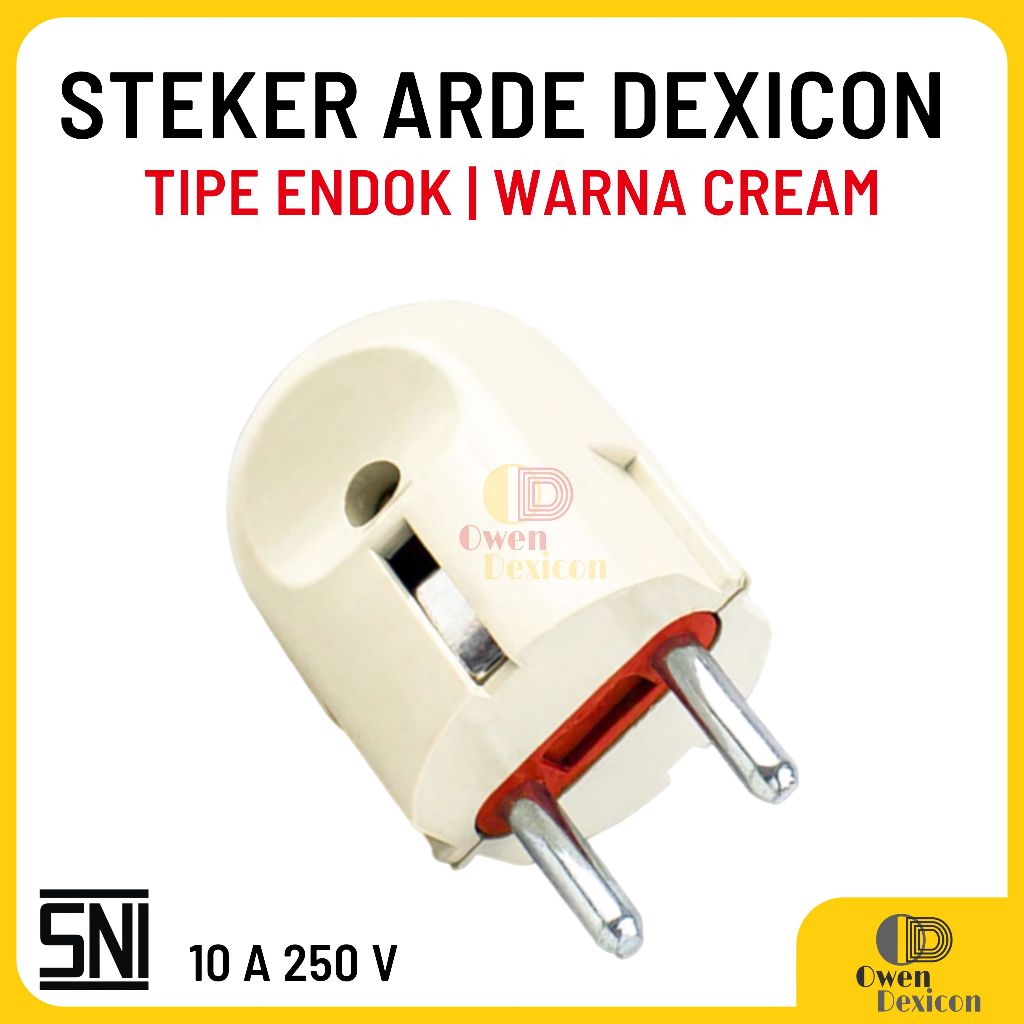Jual Steker Arde Bulat Cream Colokan Listrik Dexicon / Steker Bulat ...