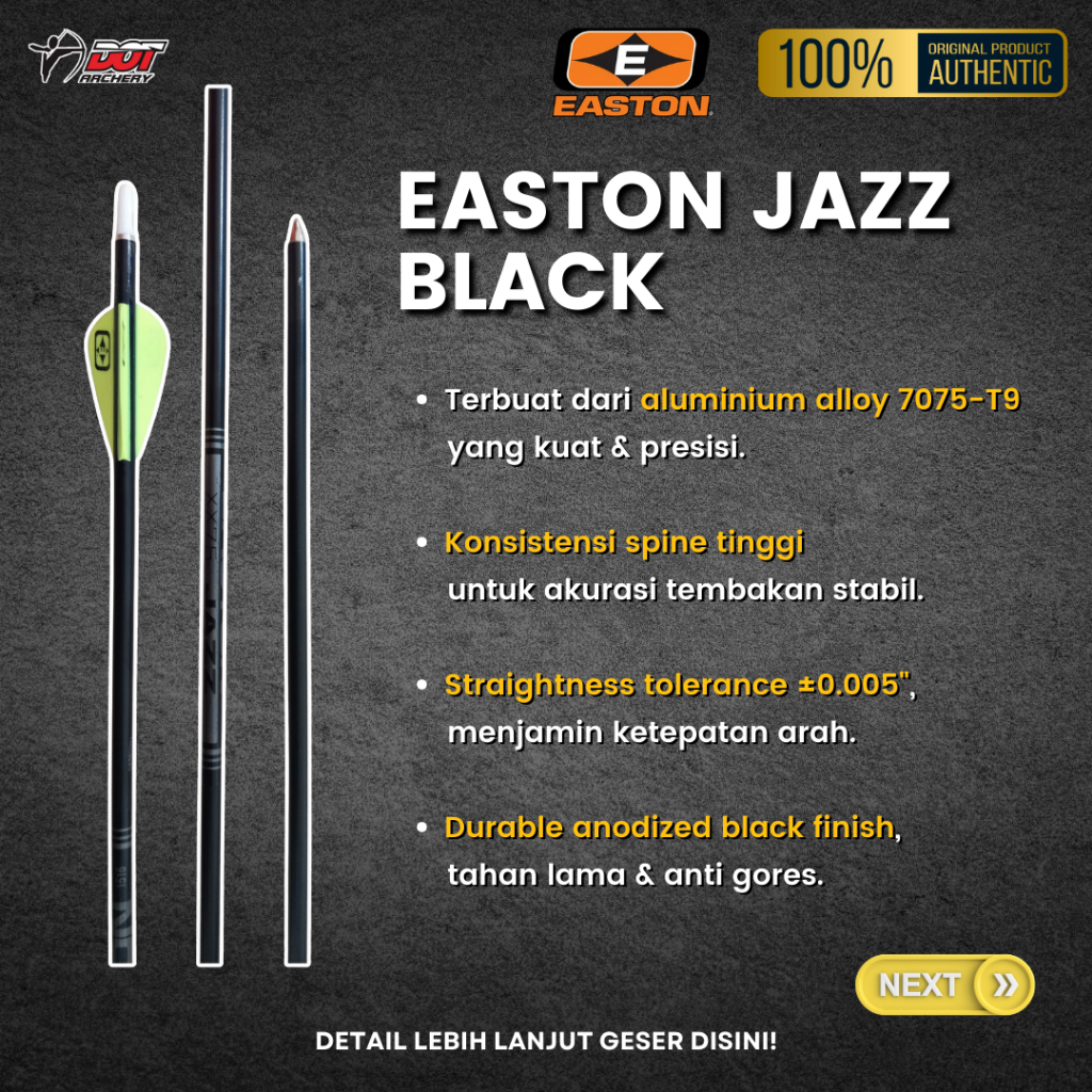 Jual Arrow Panahan Easton Jazz Black – Arrow Busur Standar Bow ...