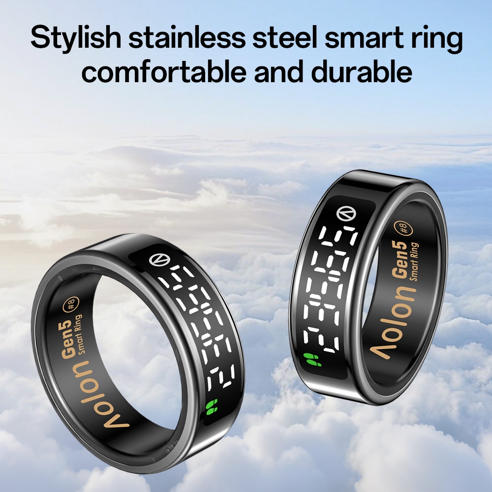 Jual Aolon Ring Gen 5 Layar LED smart ring Tampilan Waktu Remote ...