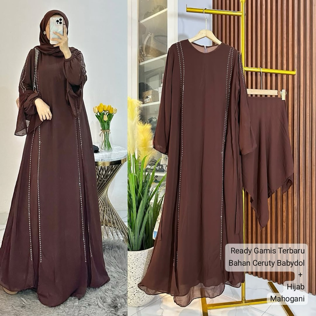Jual Luna Abaya Bahan Ceruty Babydoll Full Furing + Hijab Variasi ...