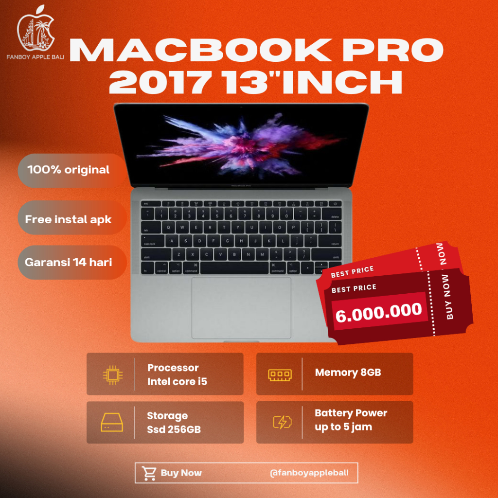 Jual MacBook Pro 2017 | 13"inch | Ram 8GB | Ssd 256GB | Processor intel ...