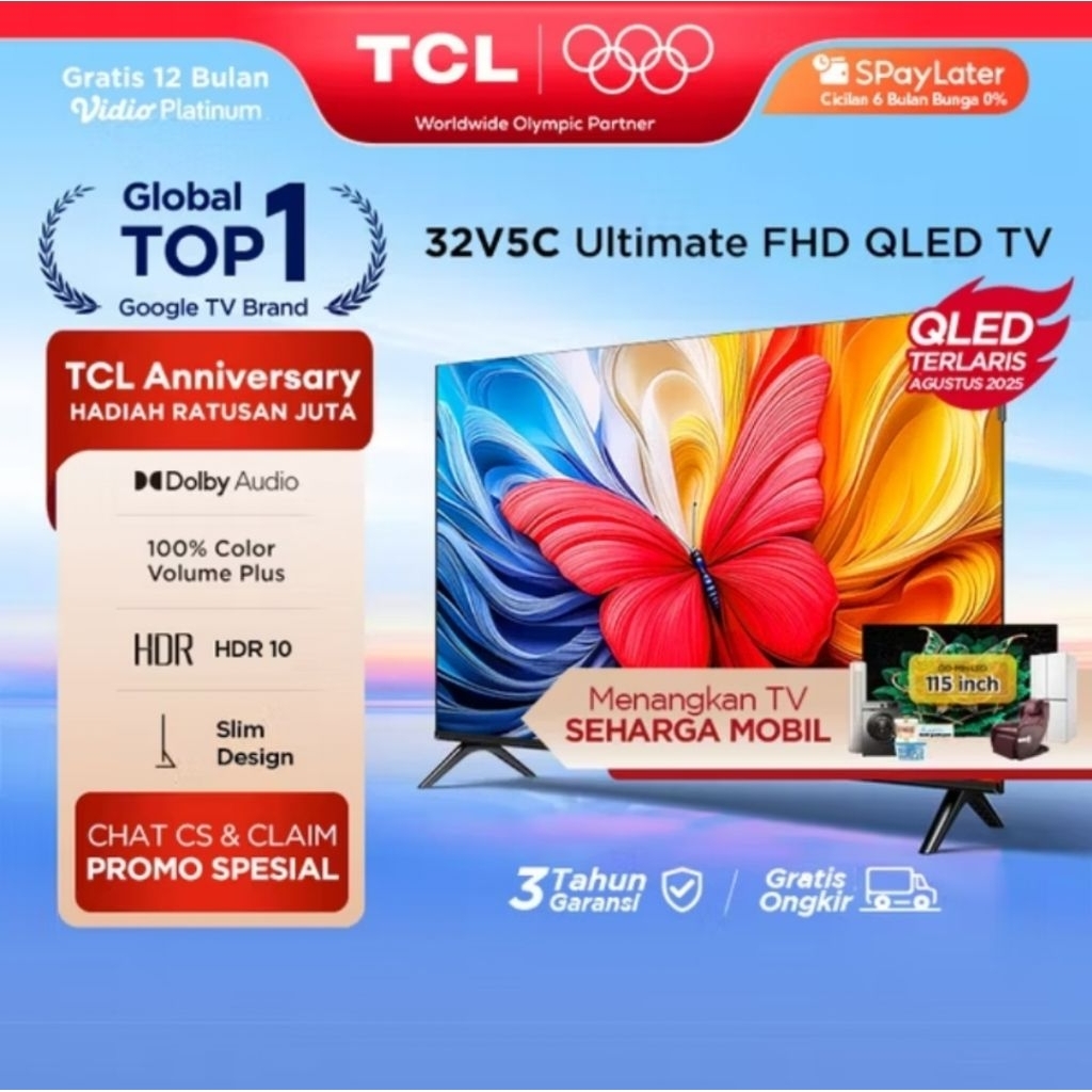 Jual TCL Ultimate QLED FHD TV 32 inch V5C - HDR 10 - Dolby Audio ...