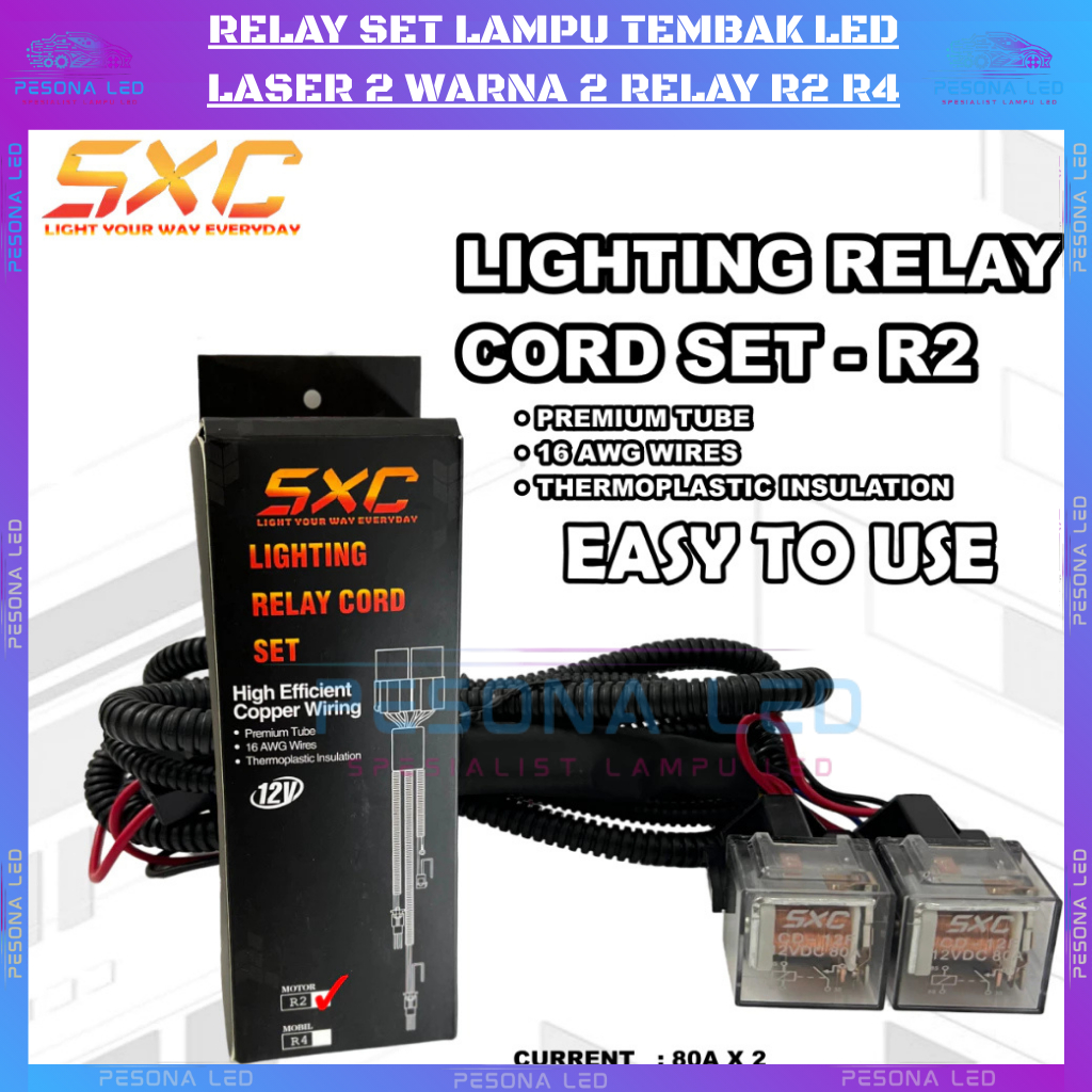 Jual PREMIUM KABEL RELAY SET LAMPU TEMBAK LED LASER 2 WARNA 2 RELAY R2 ...