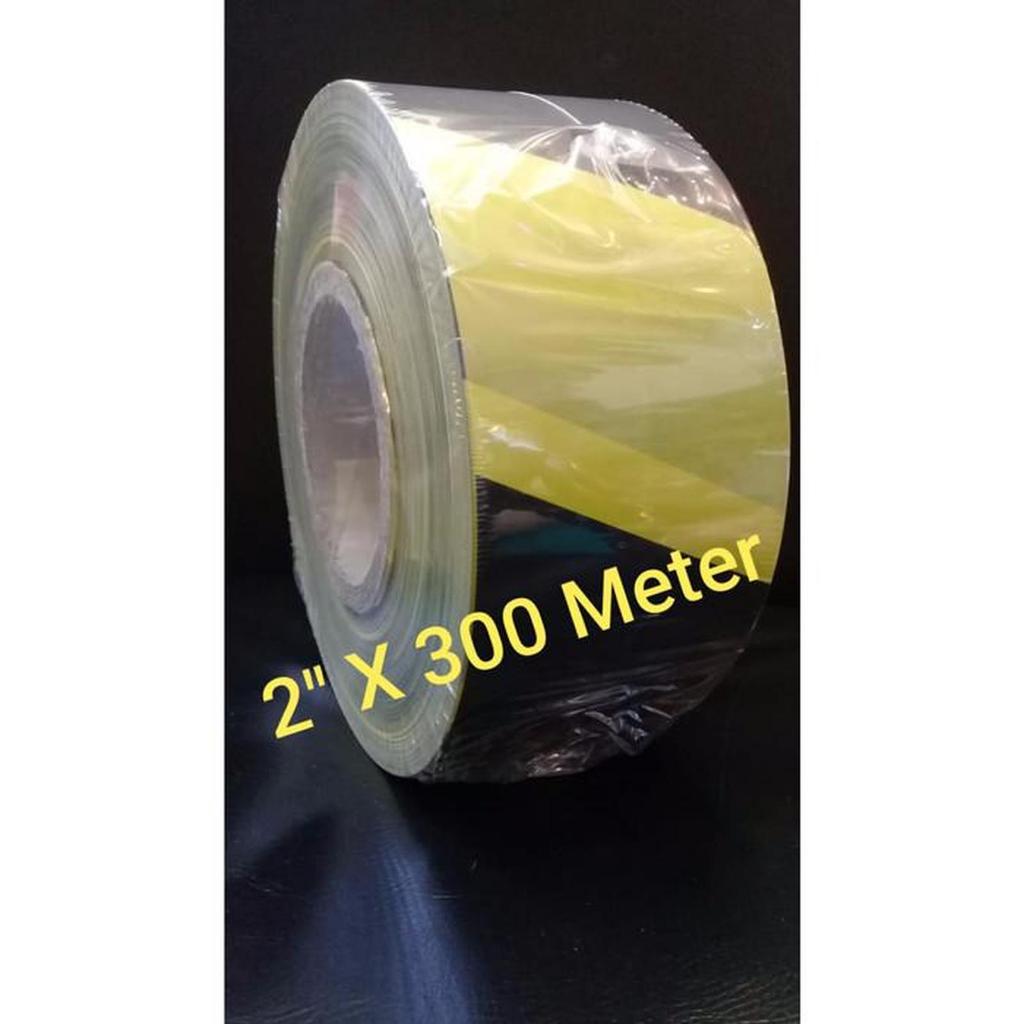 Jual Police Line 2 2" x 300 meter / Barricade Tape Kuning Hitam ...