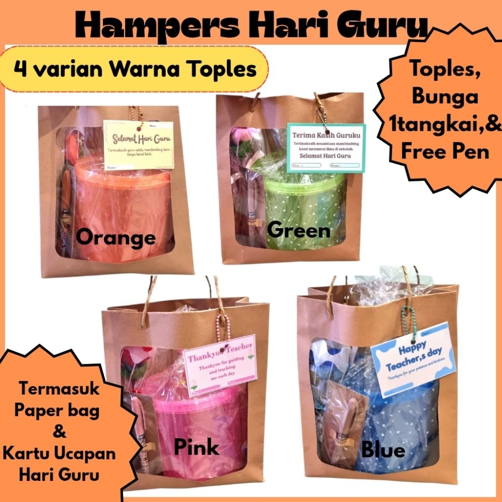 Jual Hampers Hari Guru Toples Dan Bunga 1 tangkai Termasuk Pulpen ...