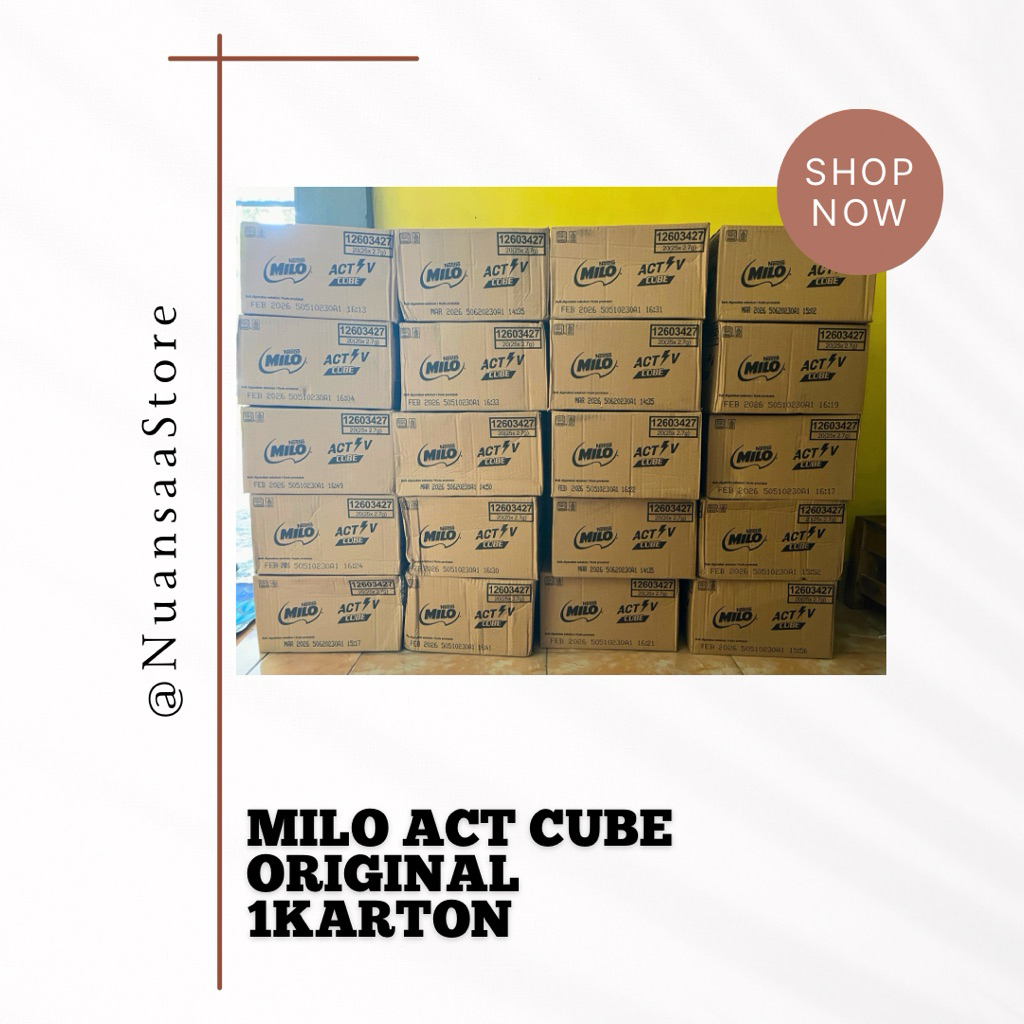 Jual Nestle Milo Activ Cube 1 Karton isi 20pack (1pack isi 25pcs ...