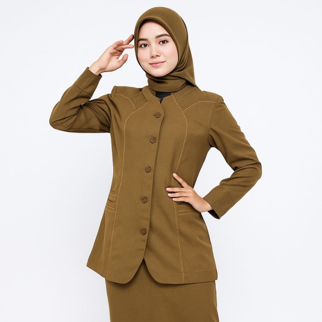 Jual Seragam PNS Wanita Kerah Shanghai Pemda Tua Muda Size SS-5L | Baju Guru Dinas | Shopee ...