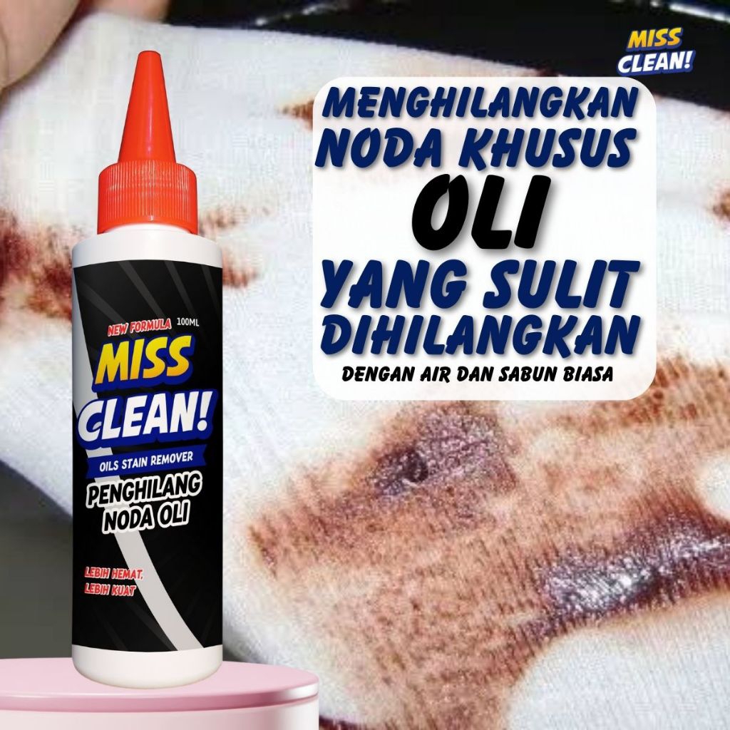 Jual MISS CLEAN CAIRAN PEMBERSIH NODA OLI DI BAJU/PAKAIAN PUTIH DAN ...