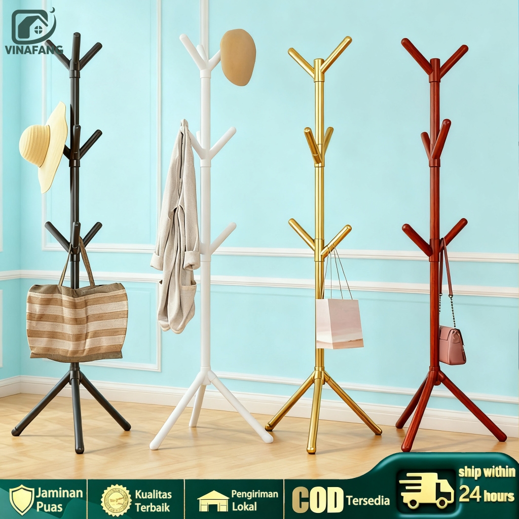 Jual Stand Hanger Berdiri 9 Hook Gantungan Baju Tas Topi Tiang Besi ...