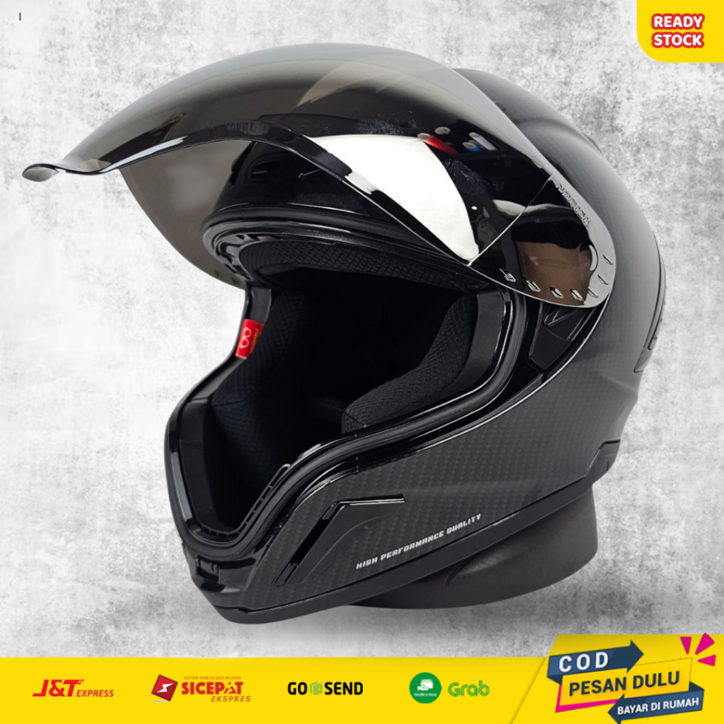 Jual VRC Full Face Helm Carbon NewVersion - Series Visor | Shopee Indonesia
