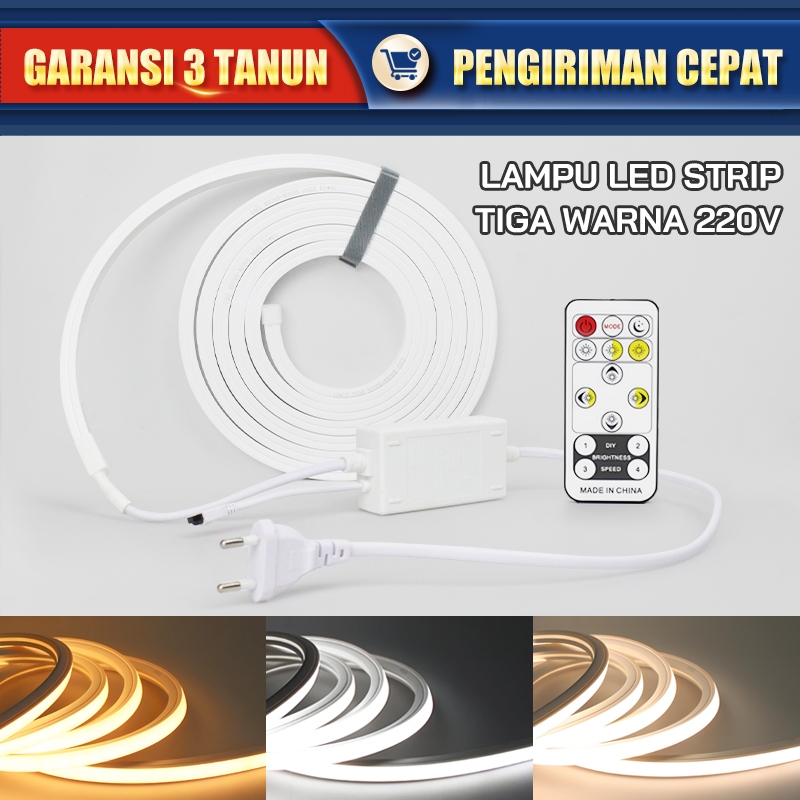 Jual LED Strip 3 Warna Waterproof IP65, Remote Control , 220V ...