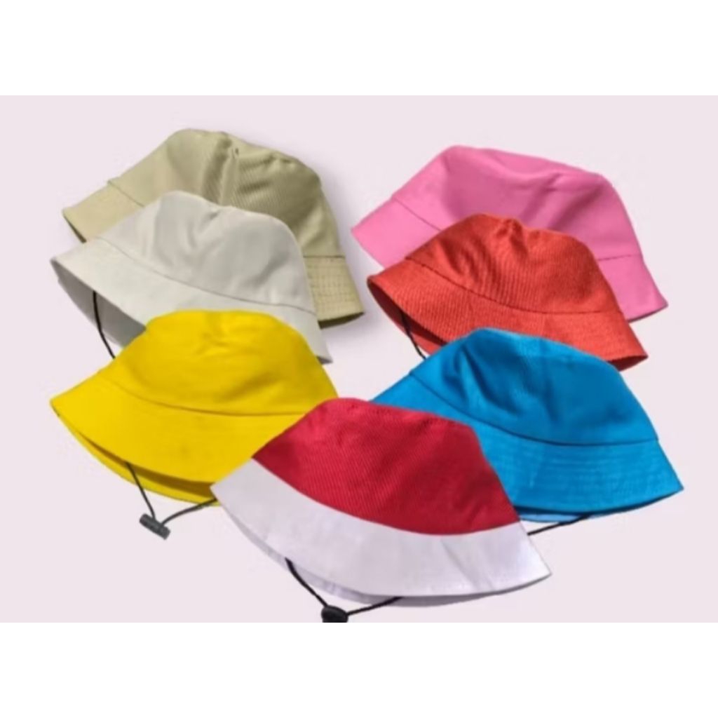 Jual bucket hat polos anak tali laki laki dan perempuan umur 2-9 tahun ...