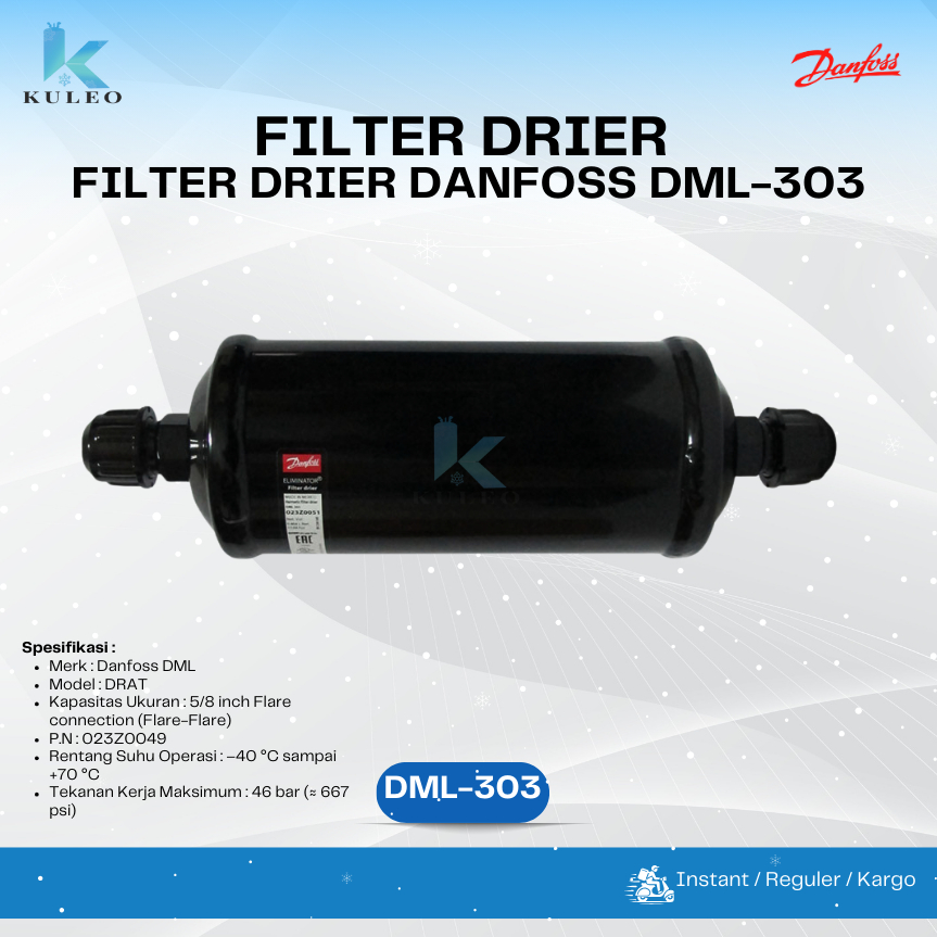 Jual Filter Drier Danfoss DML-303 Saringan Dryer AC Kulkas Chiller ...