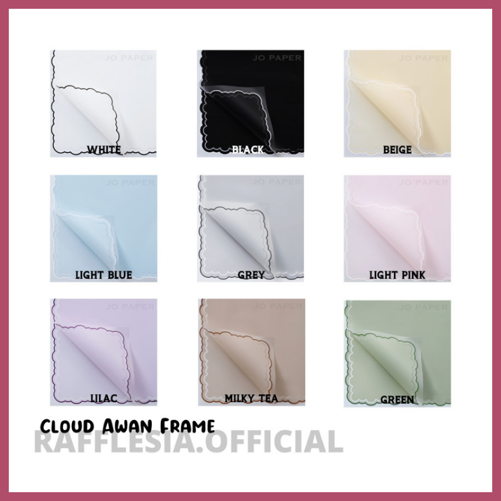 Jual [5 LEMBAR] Flower Wrapping Paper Varian List Cloud Awan Frame ...