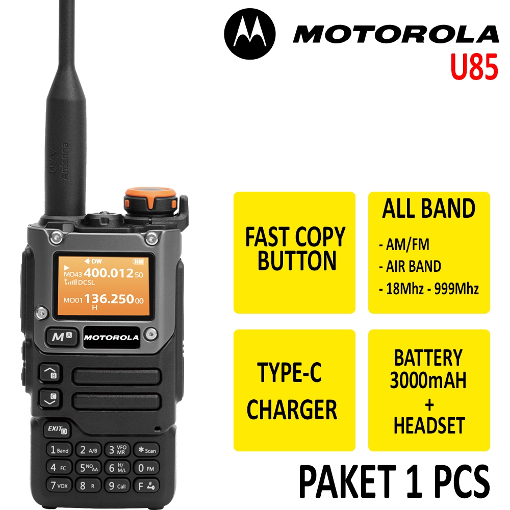 Jual HT Motorola U85 Handy Talky Walkie Talkie All Band Hitam Dapat Terkoneksi 888S CP210 ...