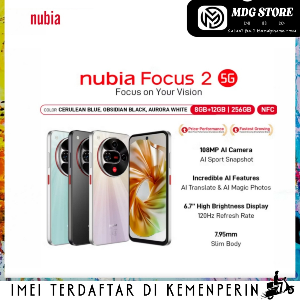 Jual Nubia Focus 2 5G | 108MP AI Camera | ROM 256GB RAM (8+12GB ...