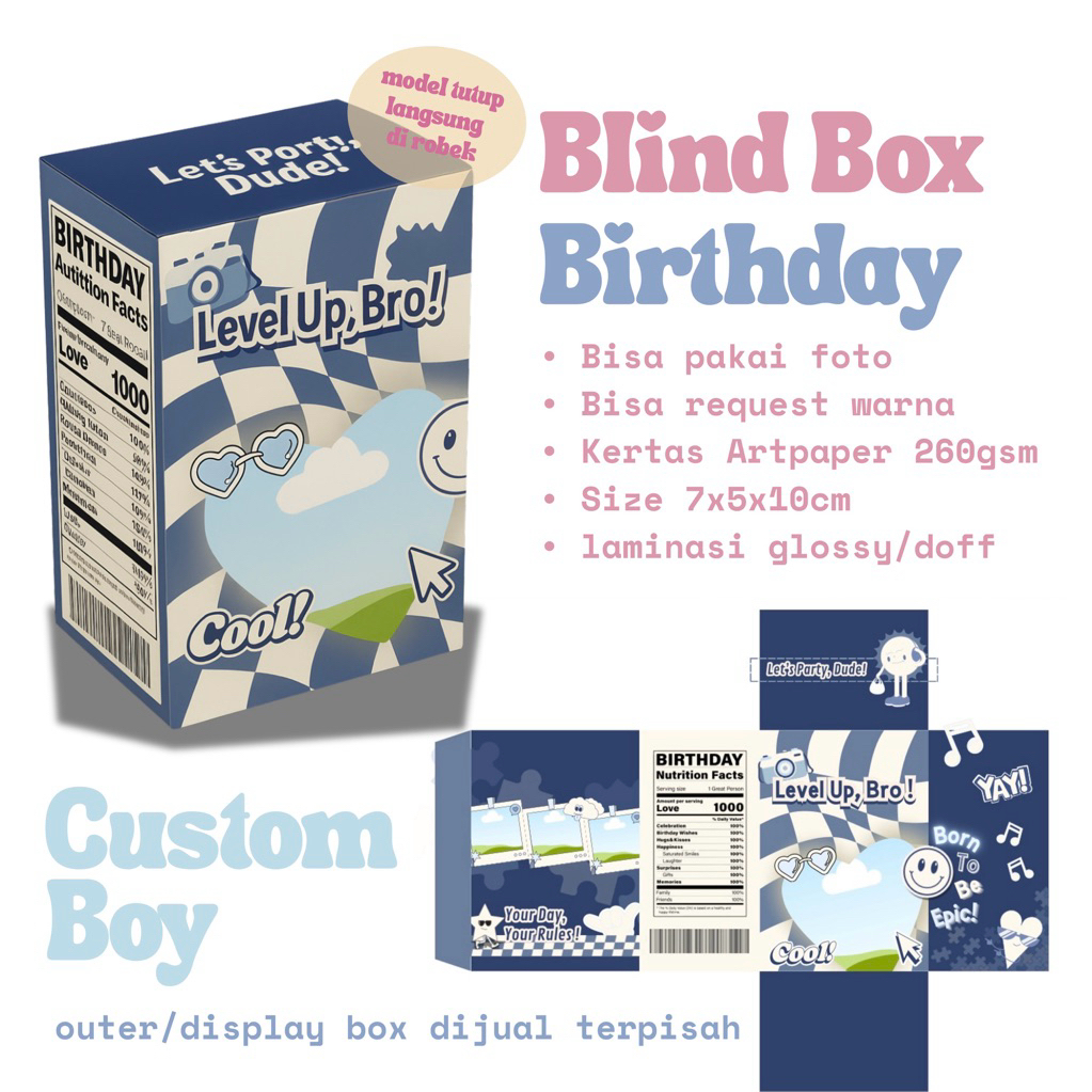 Jual Blind Box Kado Ulang Tahun COWO Custom | Hadiah Misteri Unik ...