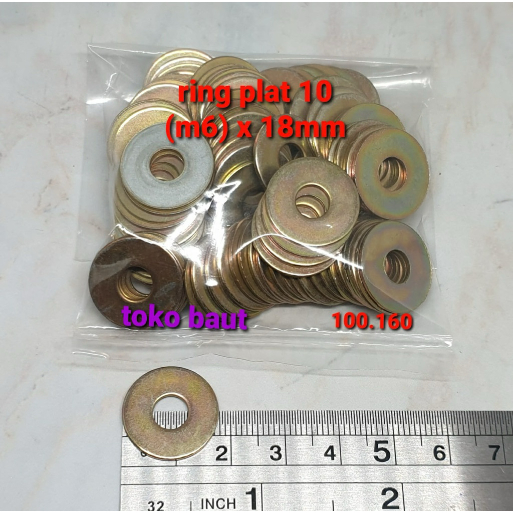 Jual (paket 100 pcs) ring plat 10 (m6) lebar | Shopee Indonesia