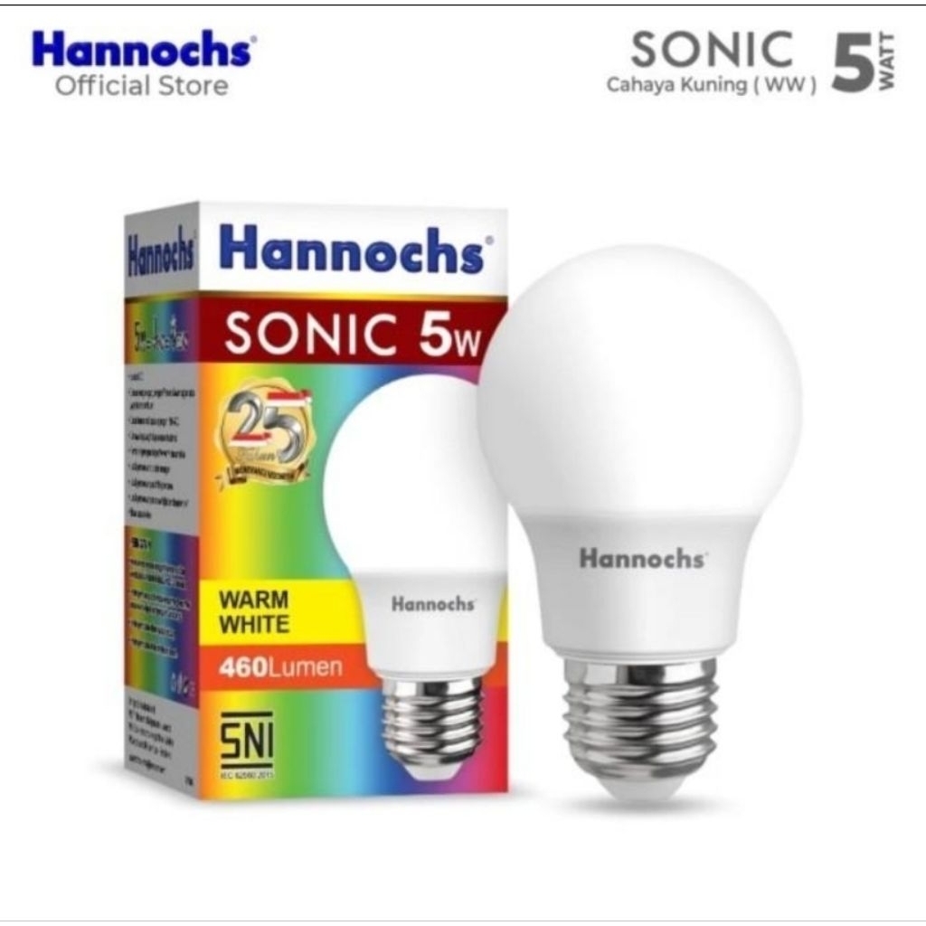 Jual Lampu LED Hannochs Sonic 5w 5 Watt kuning Garansi 1 Tahun | Shopee ...