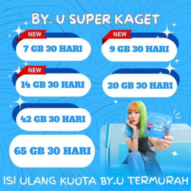 Jual Isi ulang kuota By.U internet bulanan Nasional 30 Hari termurah ...